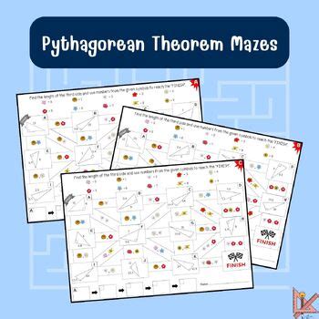 Pythagorean Theorem Mazes Worksheets By Mathematics Worksheets For You