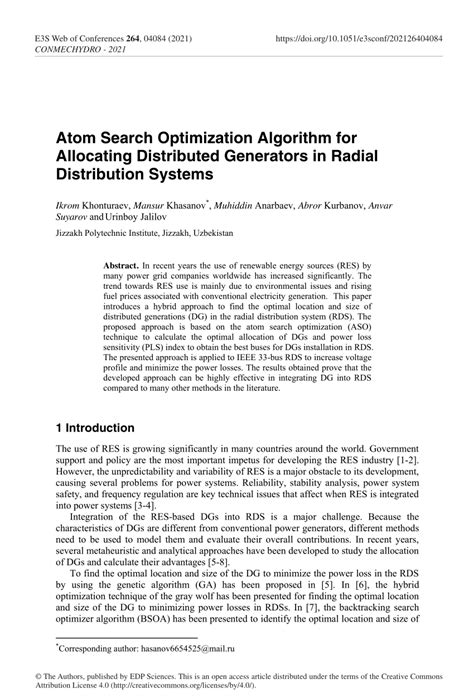 Pdf Atom Search Optimization Algorithm For Allocating Distributed