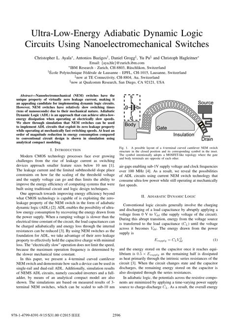 Pdf Ultra Low Energy Adiabatic Dynamic Logic Circuits Using