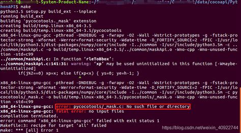 解决编译 cocoapi时出现的 “pycocotools mask c no such file or directory”错误