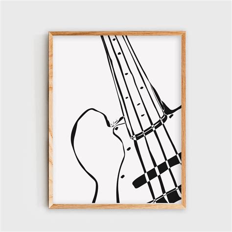 Bass Guitar Wall Art Guitar Poster Minimalist Black And Etsy