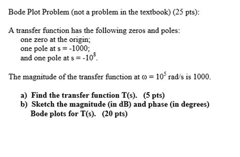 Solved Bode Plot Problem Not A Problem In The Textbook A