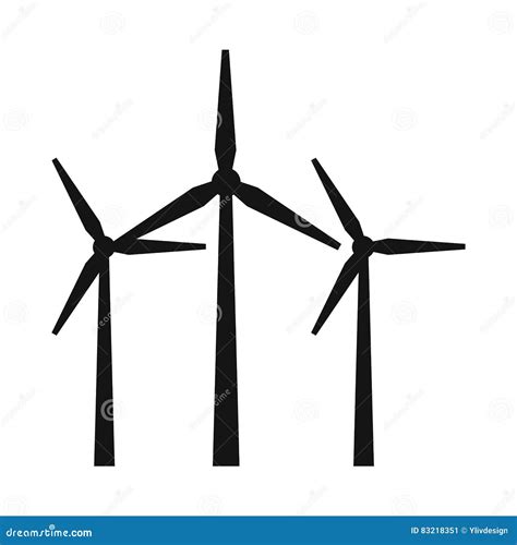 Wind Turbines Icon Simple Style Stock Vector Illustration Of