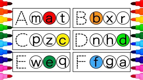 영어놀이 점선 대문자 알파벳을 따라서 쓰고 같은 알파벳 소문자를 찾아 색칠하기 알파벳 교육 Matching Same Alphabet Letters From A To Z