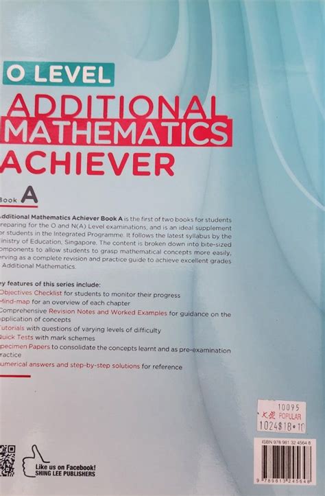 O Level Additional Mathematics Book A Hobbies And Toys Books