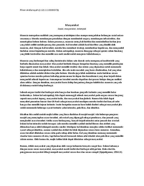 Review 4 Rivan Ardiansyah 11211110000073 Masyarakat Rivan Ardiansyah 11211110000073