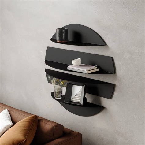 Umbra Solis Metal Floating Wall Shelves Black Modern Quests