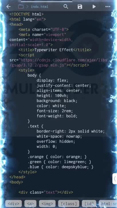 html css javascript gsap coding programming viral multicoderx