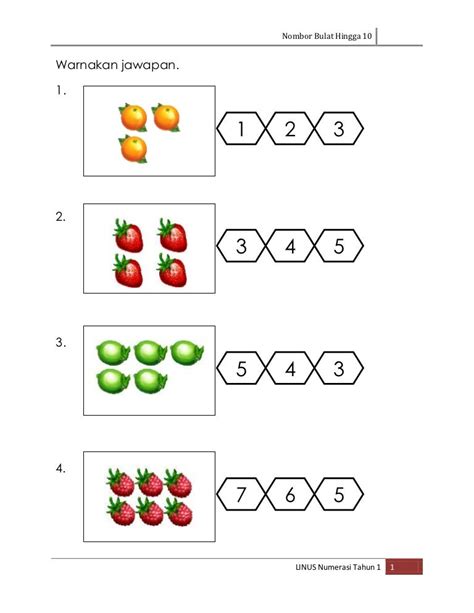Year 1 Mathematics Exercises