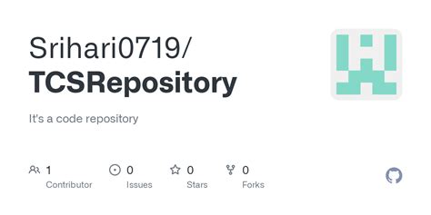 Github Srihari Tcsrepository It S A Code Repository