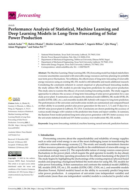 Pdf Performance Analysis Of Statistical Machine Learning And Deep Learning Models In Long