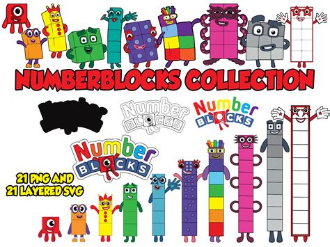 Numberblocks Clipart Png Layered Svg Great For Cricut Cr Inspire