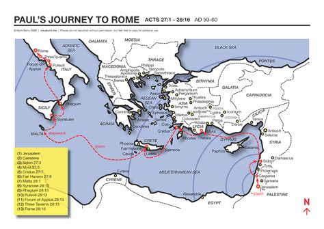 Pauls Journey To Rome Bible Mapping Bible History Mystery Of History
