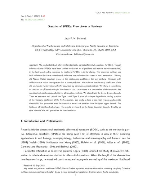 Pdf Statistics Of Spdes From Linear To Nonlinear