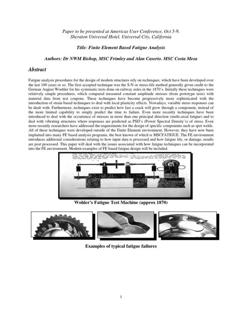 pdf finite element based fatigue analysis dokumen tips