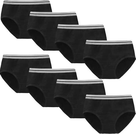Hbhpov Teen Girls Knickers Soft Cotton Underwear Mid Waist Solid