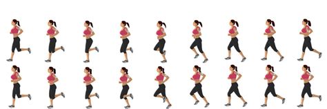 Girl Run Cycle Animation Sequence Royalty Free Vector Image