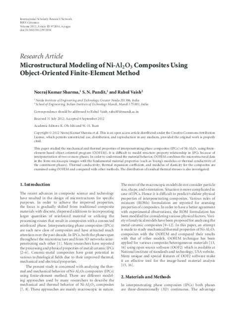 Microstructuralmodeling Of Ni Al2o3 Composites Using Object Oriented Finite Elementmethod