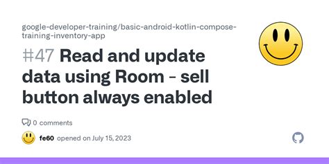 Read And Update Data Using Room Sell Button Always Enabled Issue