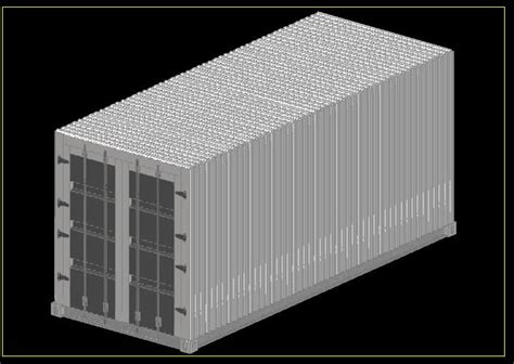 Container 20 Feet 3d In Dwg 99343 Kb Cad Library