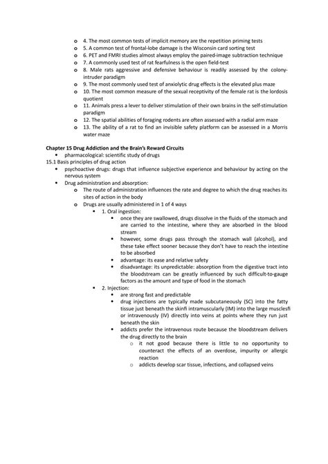 Biopsychology Notes For Test 2 Psyc 304 Brain And Behaviour Ubc Thinkswap