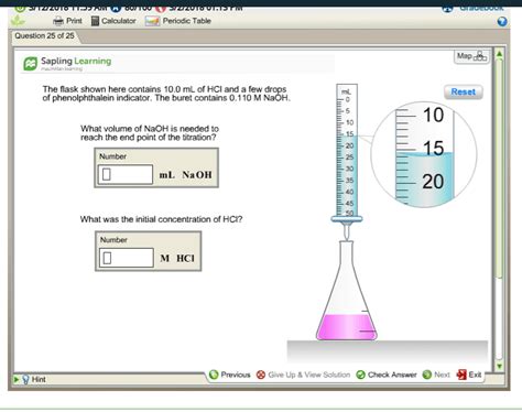Oneclass Pint Calculator Periodic Table Question 25 Of 25 Sapling Learning The Flask Shown Here