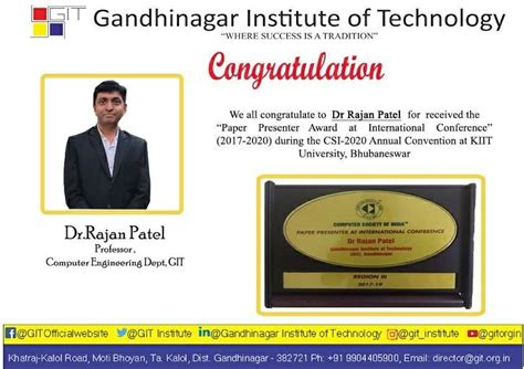 Congratulations Dr Rajan Patel Gandhinagar University