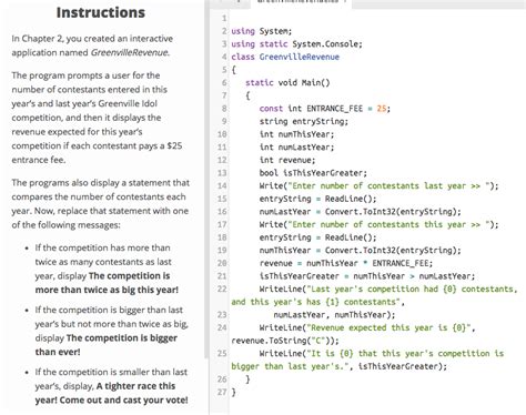 Solved Instructions 1 2 Using System 3 Using Static