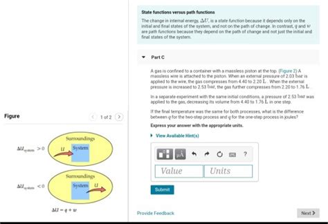 Solved State Functions Versus Path Functions The Change In Chegg Com