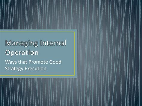 Solution Managing Internal Operation Studypool