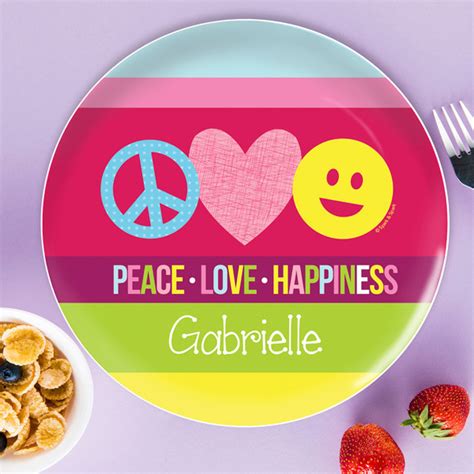 Peace And Love Signs Personalized Plates By Spark And Spark