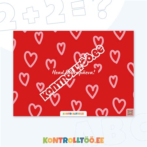 Tööleht Sõbrapäeva Kaart Klassikaline Südamete Disain Kontrolltoo Ee