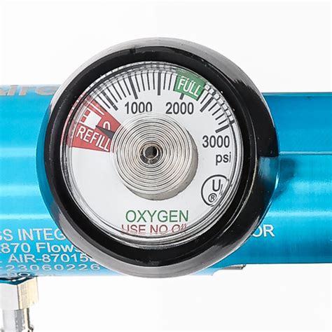 Airemed Oxygen Tank Regulator 0 15lpm Cga 870 Gauge Flow Rate Airemed