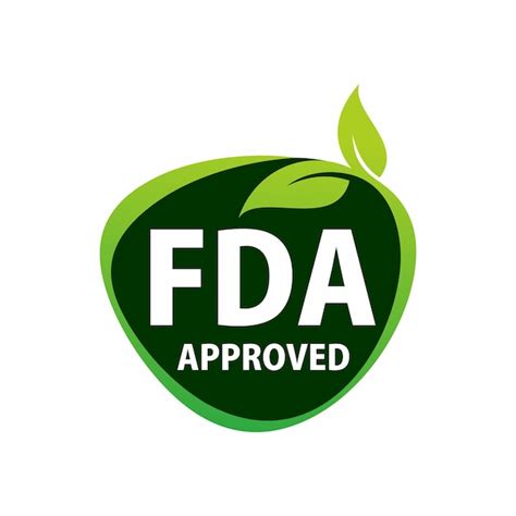 Fda 승인 식품 의약청 아이콘 기호 레이블 배지 로고 인감 프리미엄 벡터