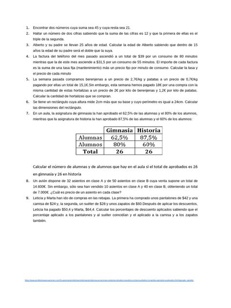 Sistema De Ecuaciones Lineales De 2x2 Pdf