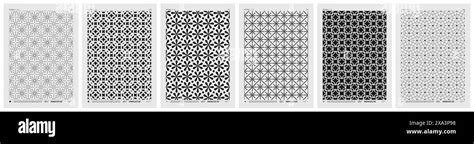 Abstract Vector Minimalistic Posters With Geometric Pattern Black And White Rhythmic Repeating
