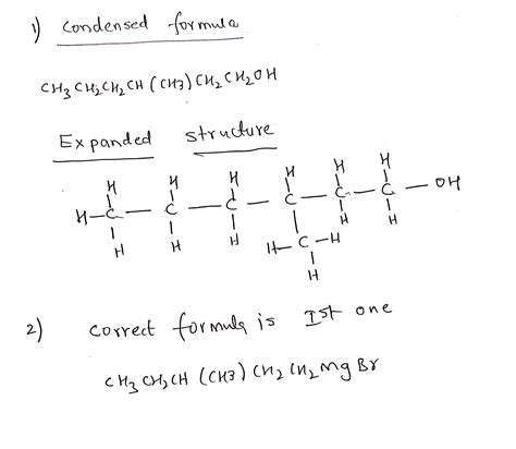 [solved] 1 Draw Both Condensed Formula And Expanded Structure For Course Hero