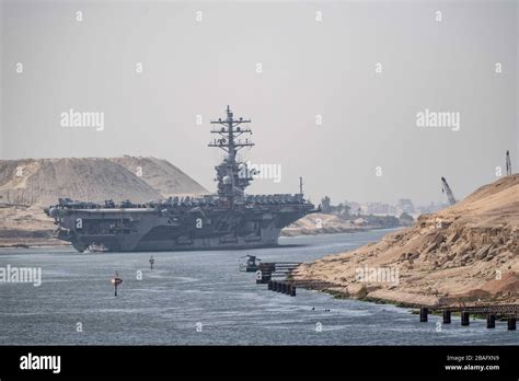 The Us Navy Nimitz Class Aircraft Carrier Uss Dwight D Eisenhower Transits The Suez Canal