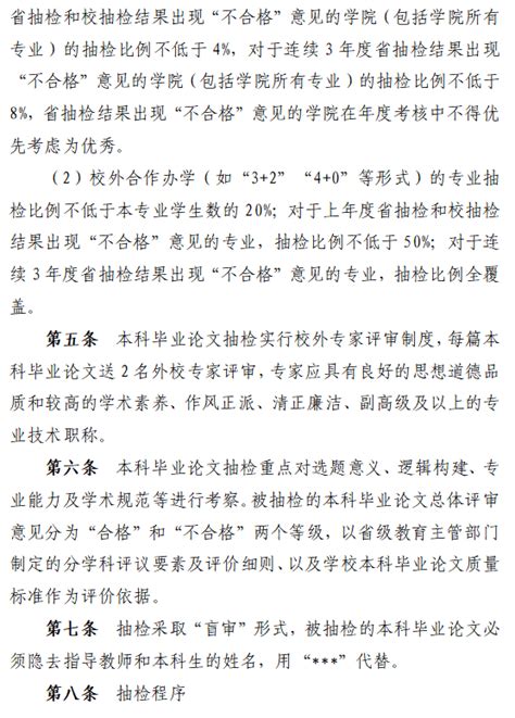 淮阴工学院本科毕业论文（设计）抽检管理办法 教学质量监控与评估处