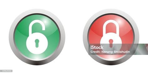 Scurity Key Lock Or Unlock Button Stock Illustration Download Image