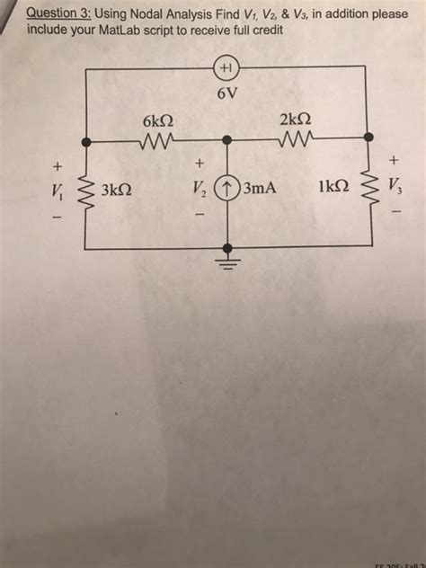 solved question 3 using nodal analysis find v1 v2 and v3