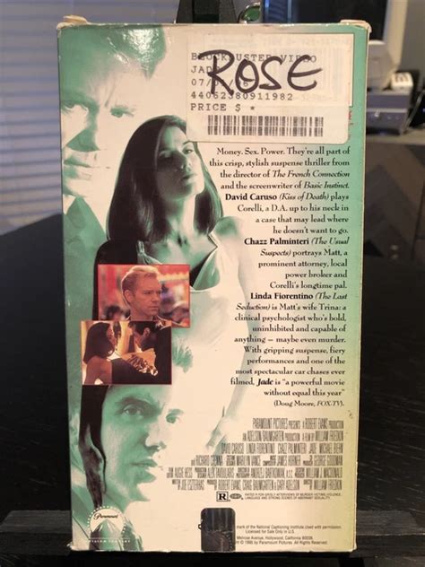 Jade Vhs 1995 Caruso Friedkin Paramount Horror Sensual Thriller Sexy