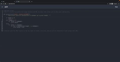github joshhchun pym a syntax highlighted code image pastebin and url shortener website built