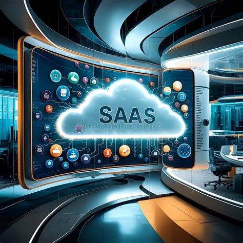 Modern Office And Cloud Computing Concept Software As A Service Erp Enterprise Resources