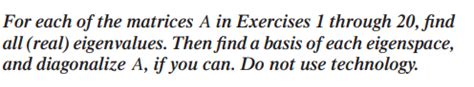 Solved For Each Of The Matrices A In Exercises Through Chegg