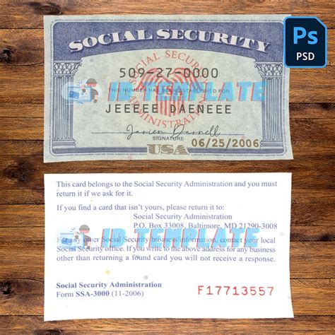 Social Security Card Template Free Free Printable