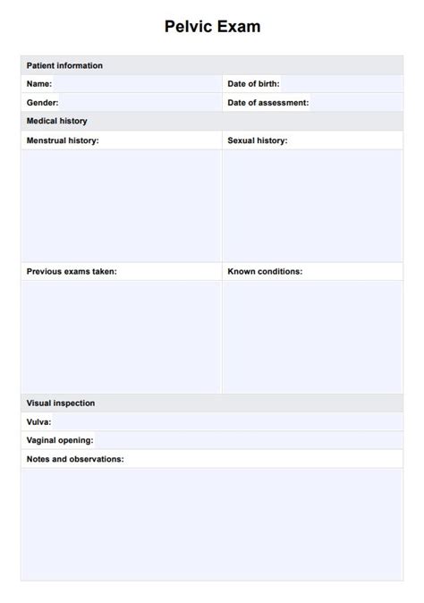 Pelvic Exam Documentation Template And Example Free Pdf Download