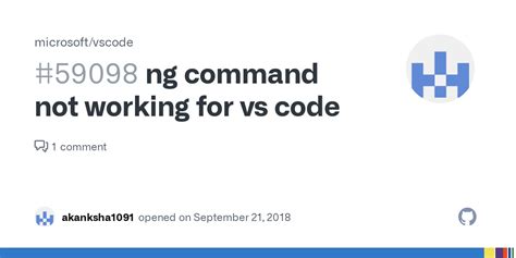 Ng Command Not Working For Vs Code · Issue 59098 · Microsoftvscode · Github