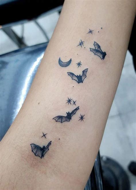 Flying Bat Tattoo Small