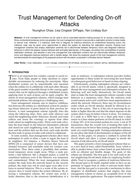 Pdf Trust Management For Defending On Off Attacks